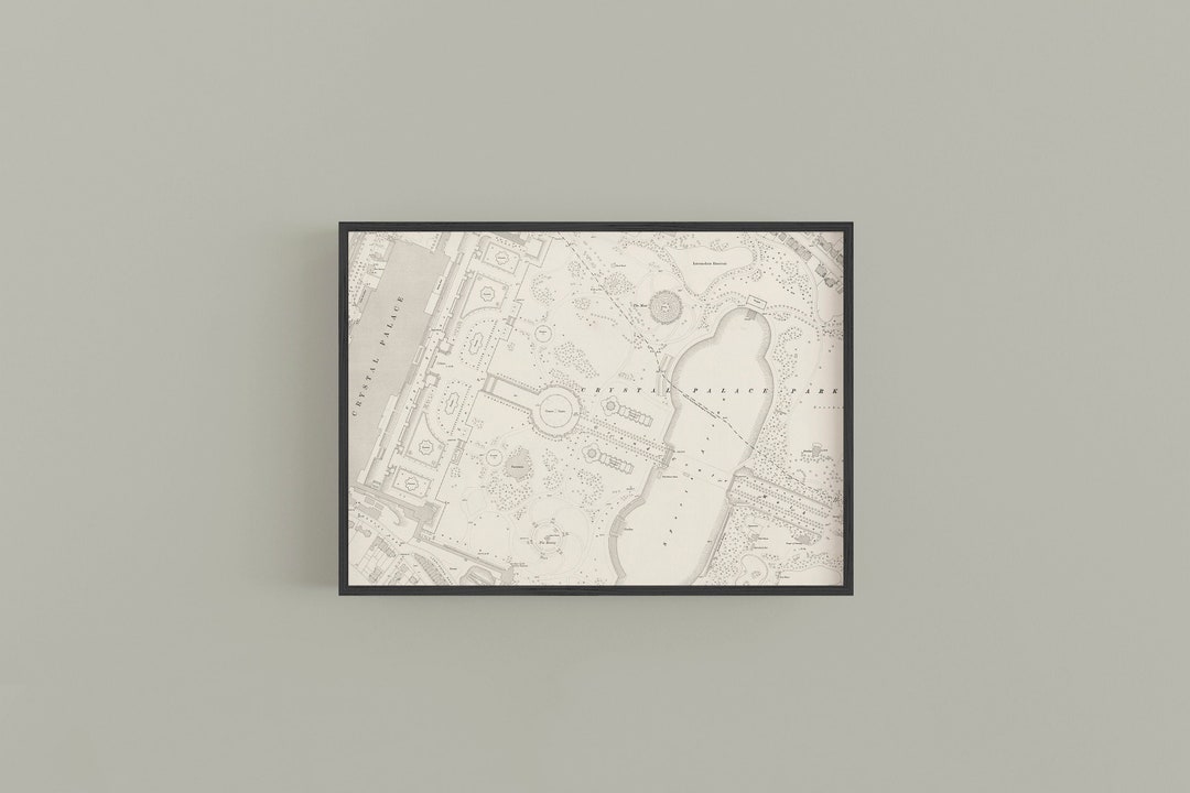 Crystal Palace Vintage Map Print, Victorian Exhibition Map, FA Cup ...