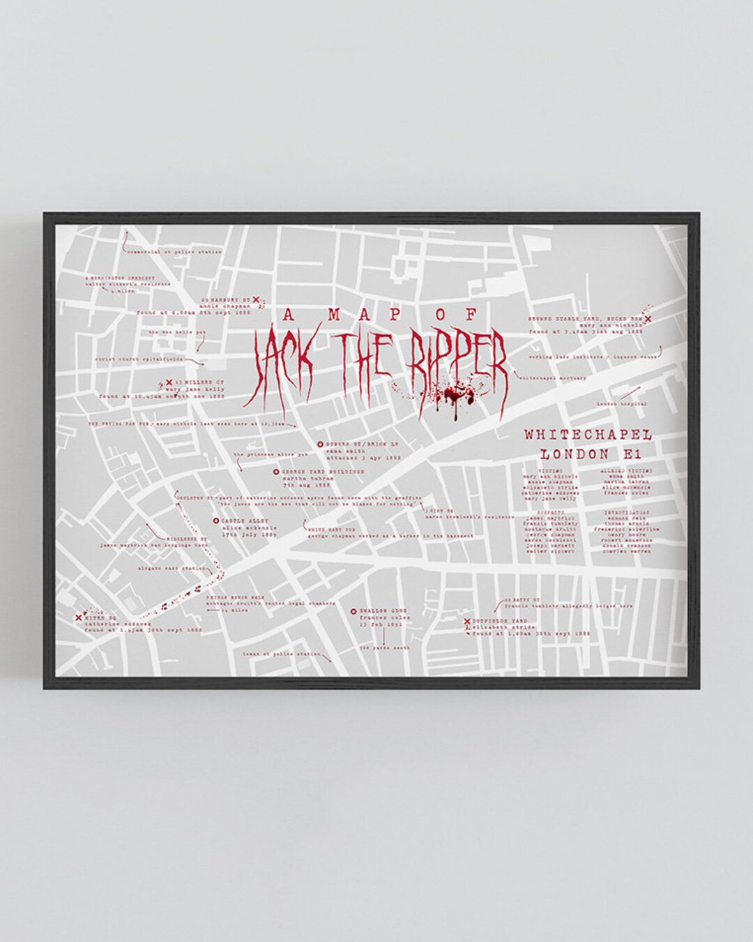 Poster of Jack the Ripper Ripperology Gift Whitechapel Murders Serial ...