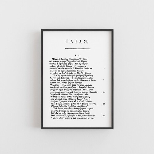 The Iliad Ancient Greek Epic Poem Quote by Homer Homer Quote - Etsy