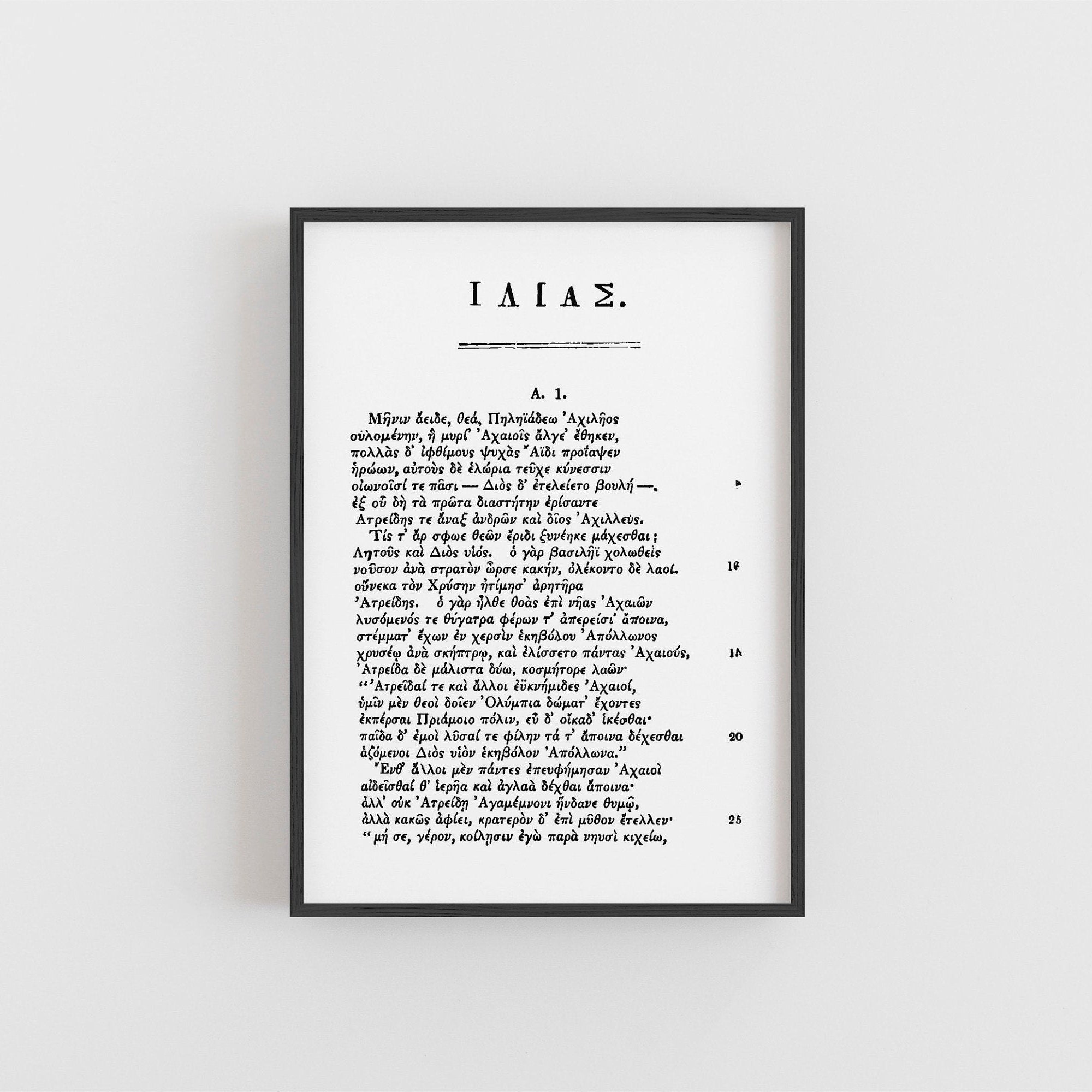 A5 the Iliad by Homer Book Page Print - Ancient Greek Book Poster ...