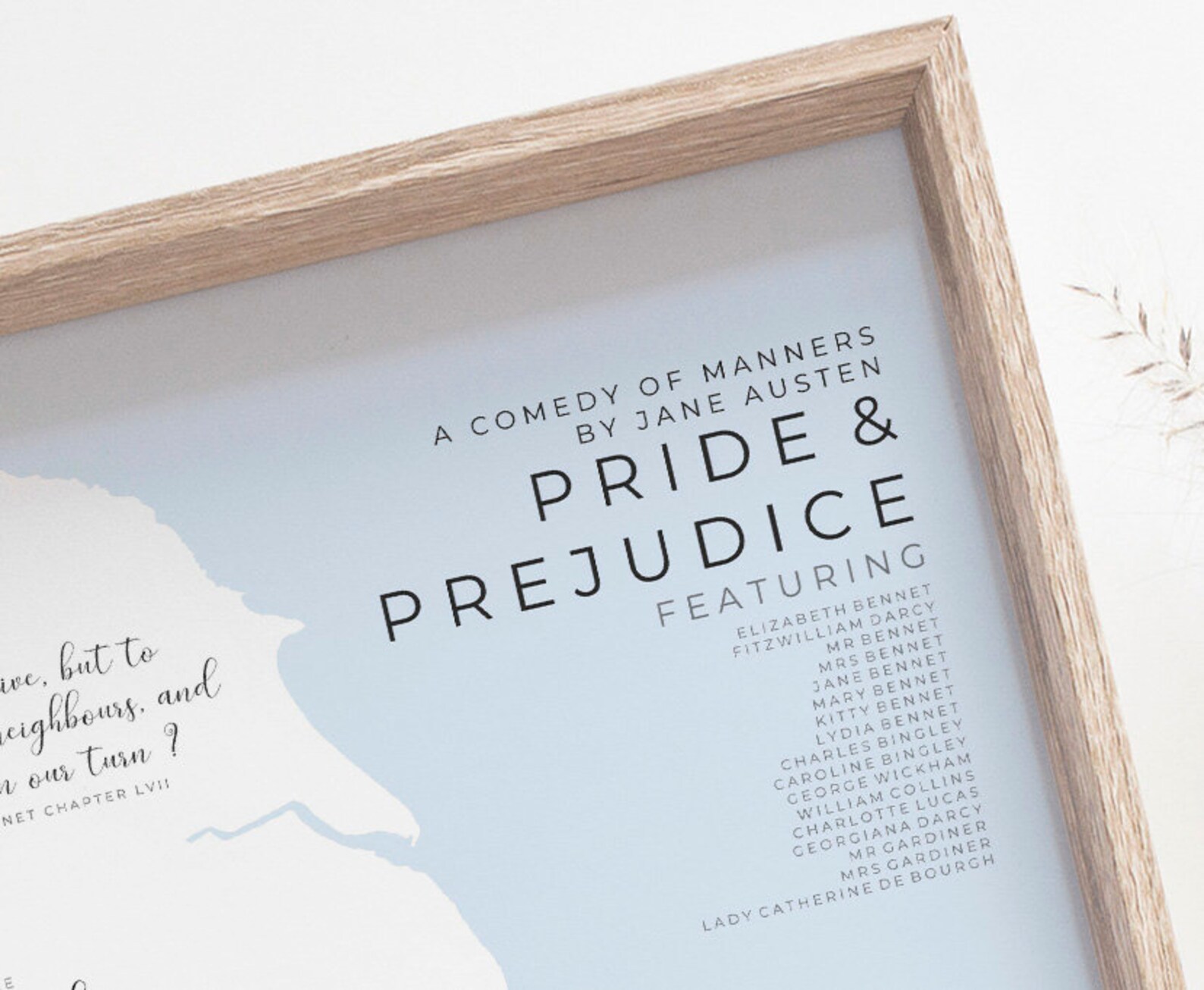 Pride and Prejudice Print Literary Art Poster Jane Austen - Etsy