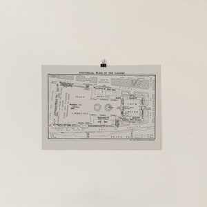 Historical Plan of the Louvre Paris Art Print, Architectural Drawing ...
