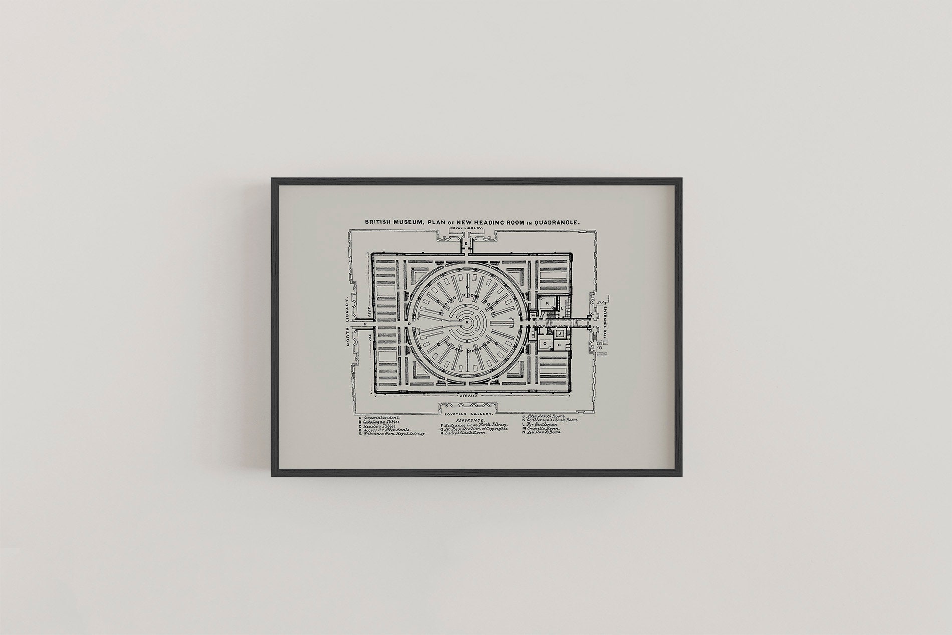 A4 Reading Room Floor Plan at British Museum Quirky Wall Art - Etsy UK