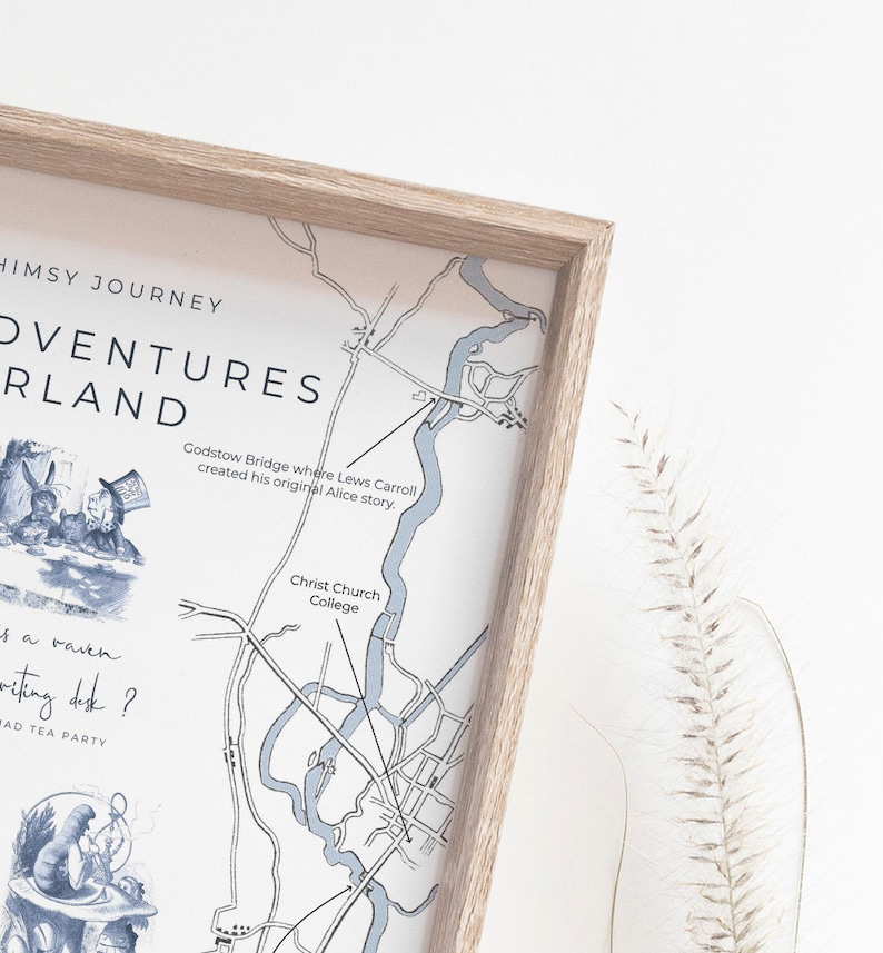 Alice's Adventures in Wonderland Map Poster Nursery Wall | Etsy