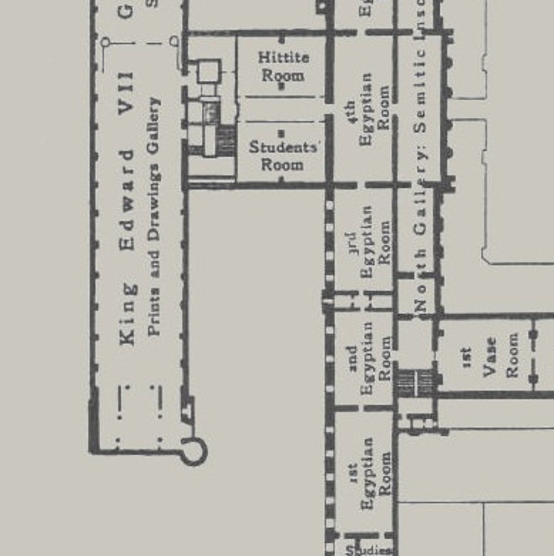 A4 Upper Floor Plan at British Museum, Architect Drawing Wall Art Print ...