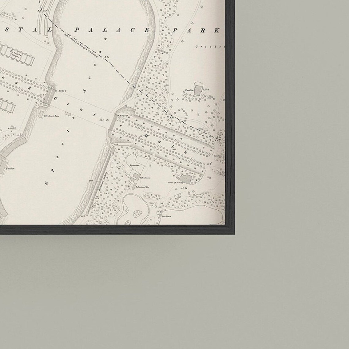 Crystal Palace Vintage Map Print Victorian Exhibition Map FA - Etsy