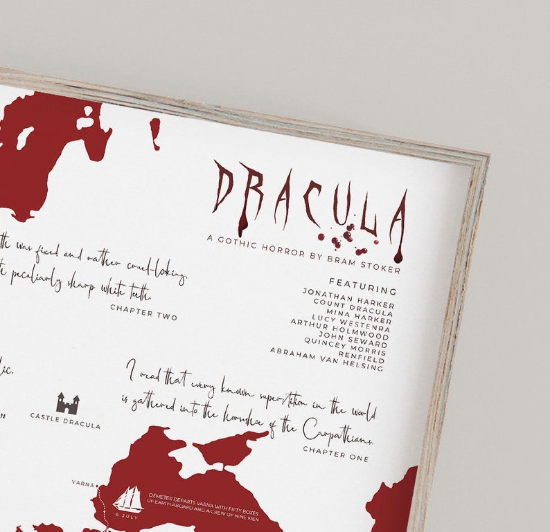Dracula by Bram Stoker A2 A3 Print Map of the Voyage of | Etsy