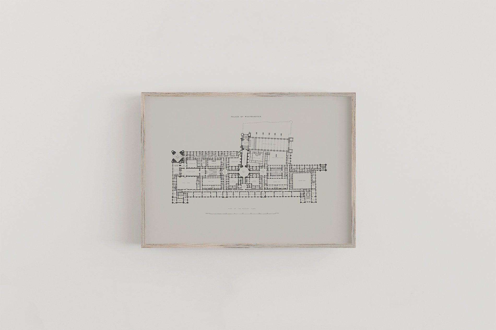 Houses of Parliament Floor Plan Art Print, Palace of Westminster ...