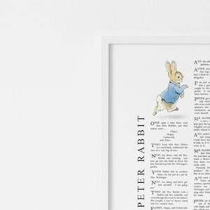 Peter Rabbit Nursery Print, Nursery Wall Art Decor, Christening Gift ...