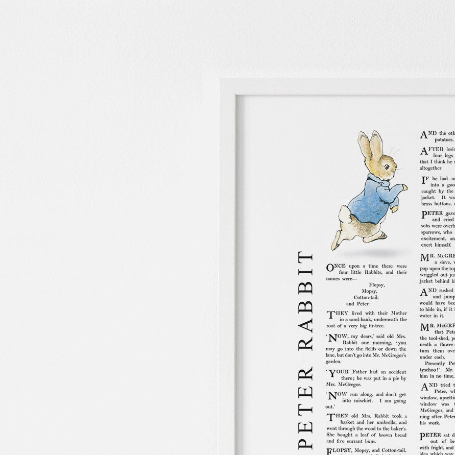 Peter Rabbit Nursery Print Nursery Wall Art Decor | Etsy
