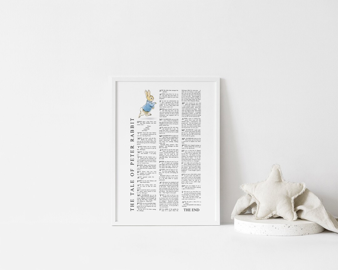Peter Rabbit Nursery Print, Nursery Wall Art Decor, Christening Gift ...