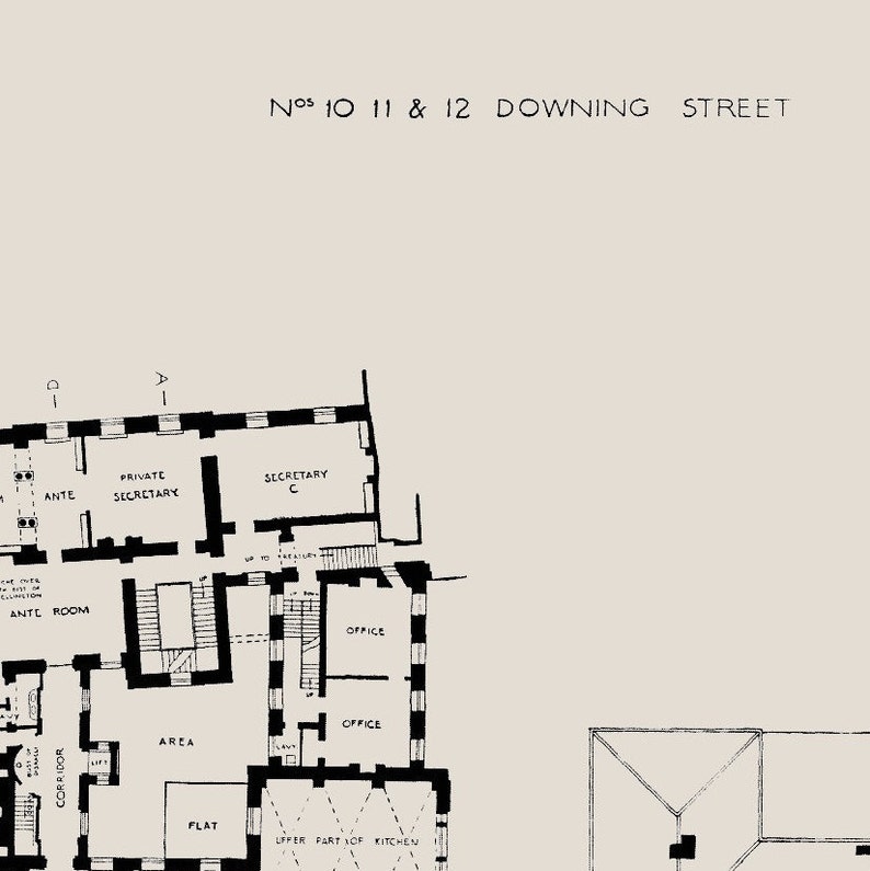 10 Downing Street Floor Plan Fine Art Print, British Prime Minister ...