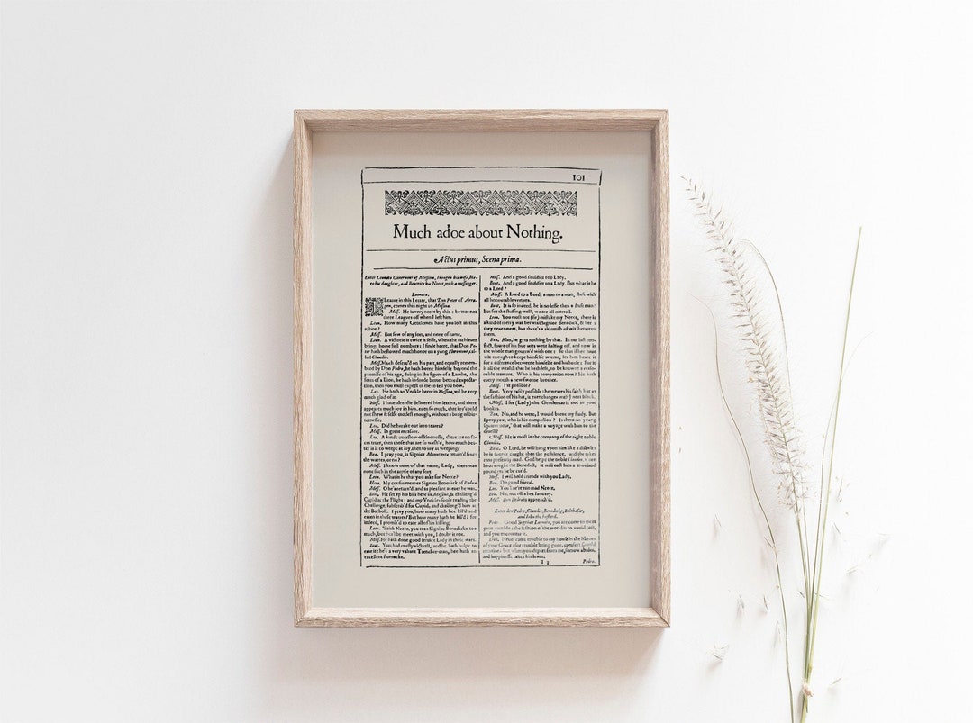 Much Ado About Nothing Shakespearean A1 A2 A3 Poster, British ...