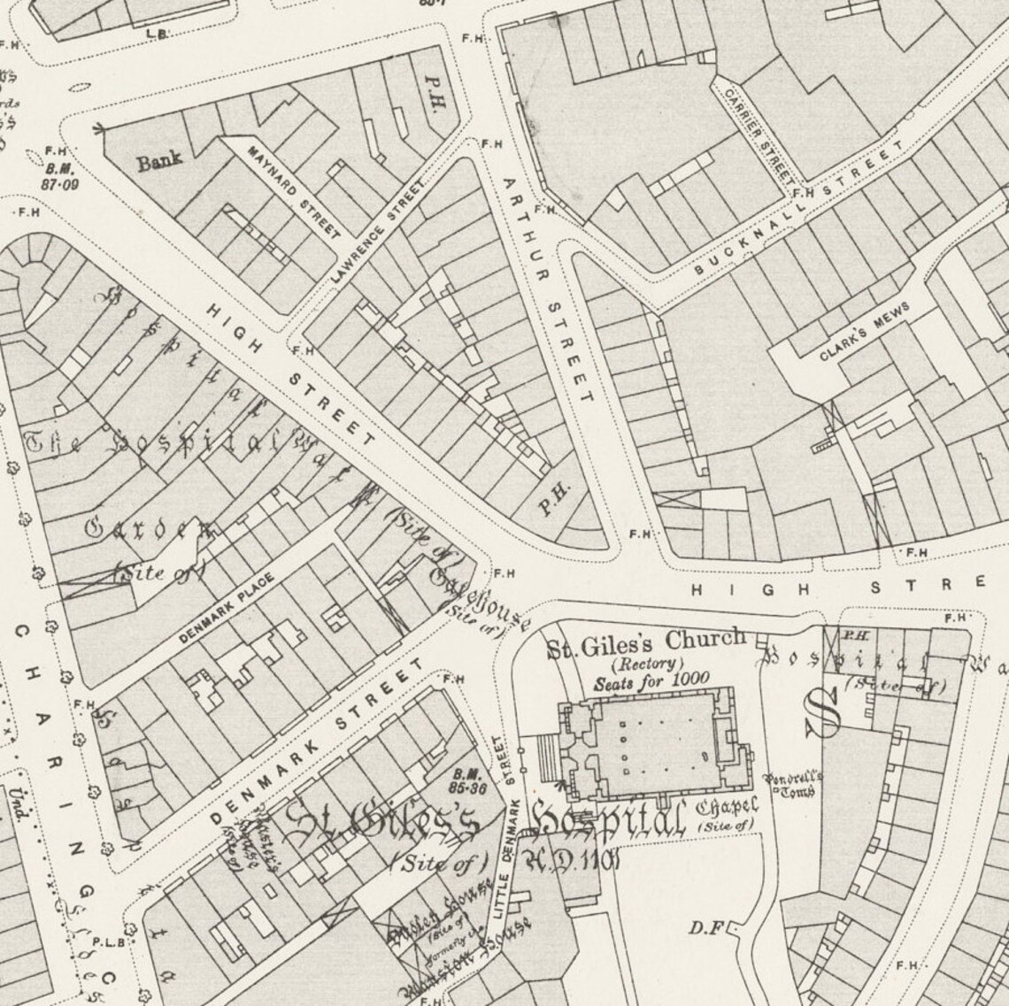 Seven Dials London Vintage Map Print, Soho Square, Covent Garden - Etsy