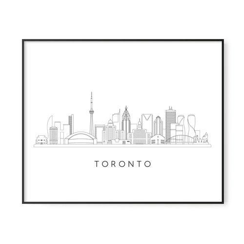 Toronto Line Art Print Toronto Skyline Poster Minimalist | Etsy