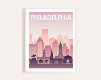 Philadelphia Skyline Poster | Etsy