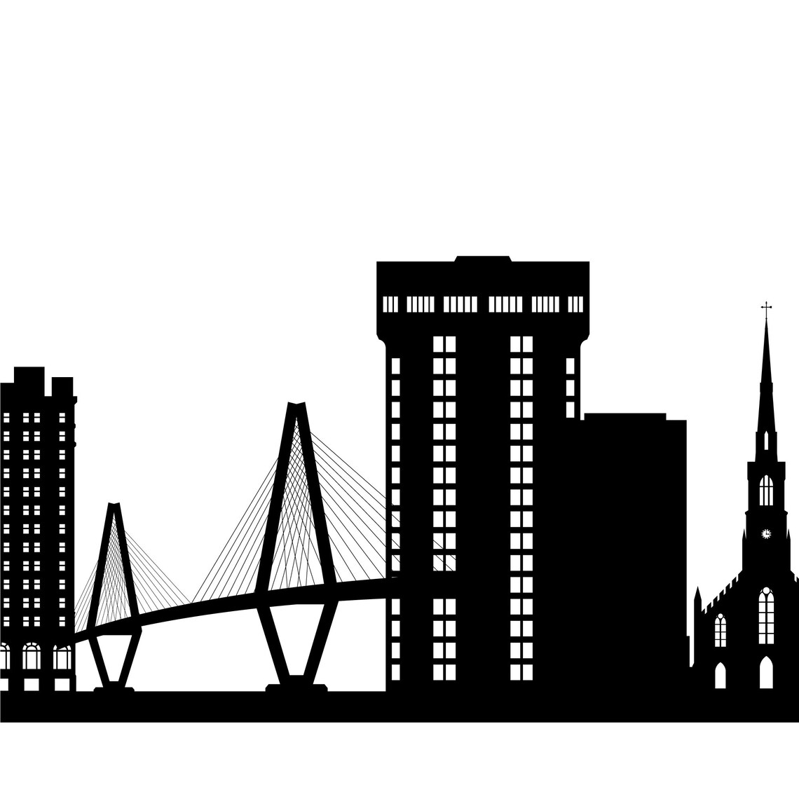 Charleston Skyline Printable Charleston South Carolina Black | Etsy