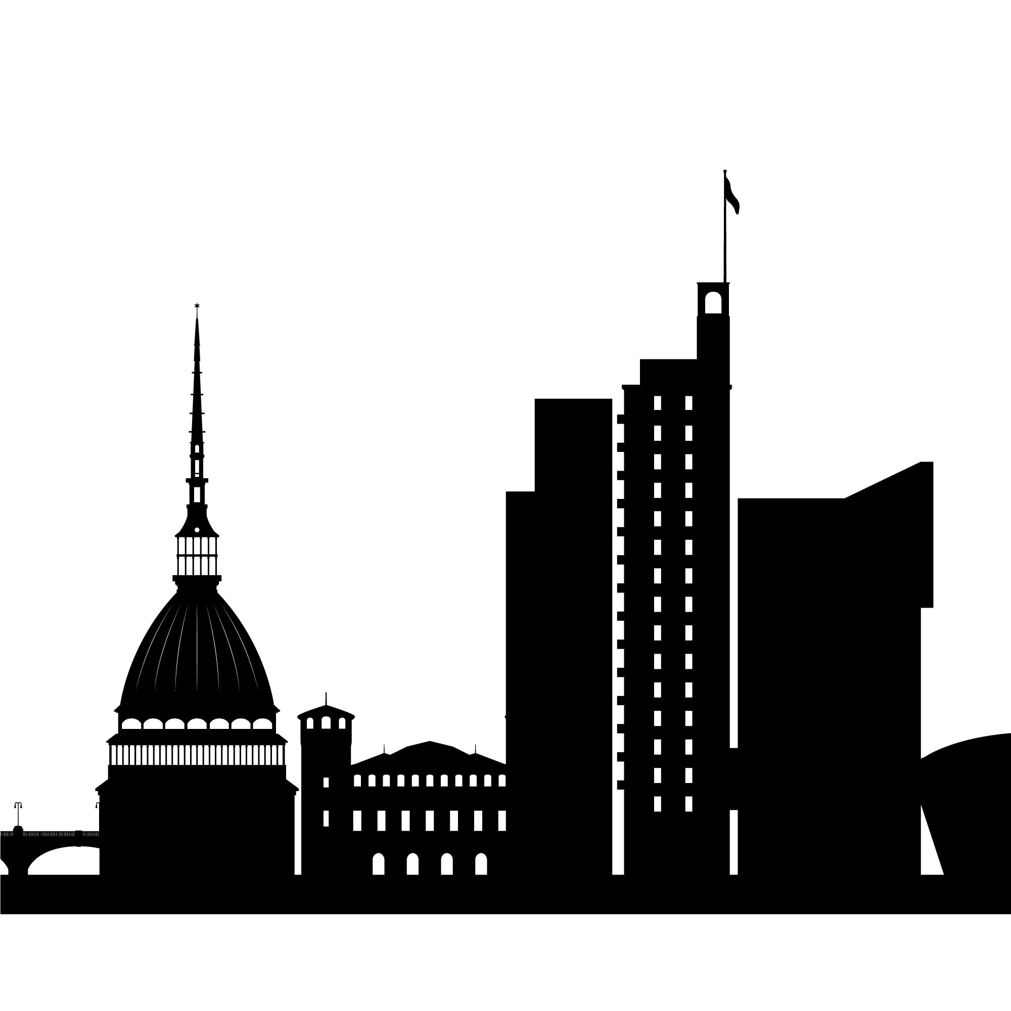 Turin Skyline Printable Turin Italy Black White Wall Art | Etsy