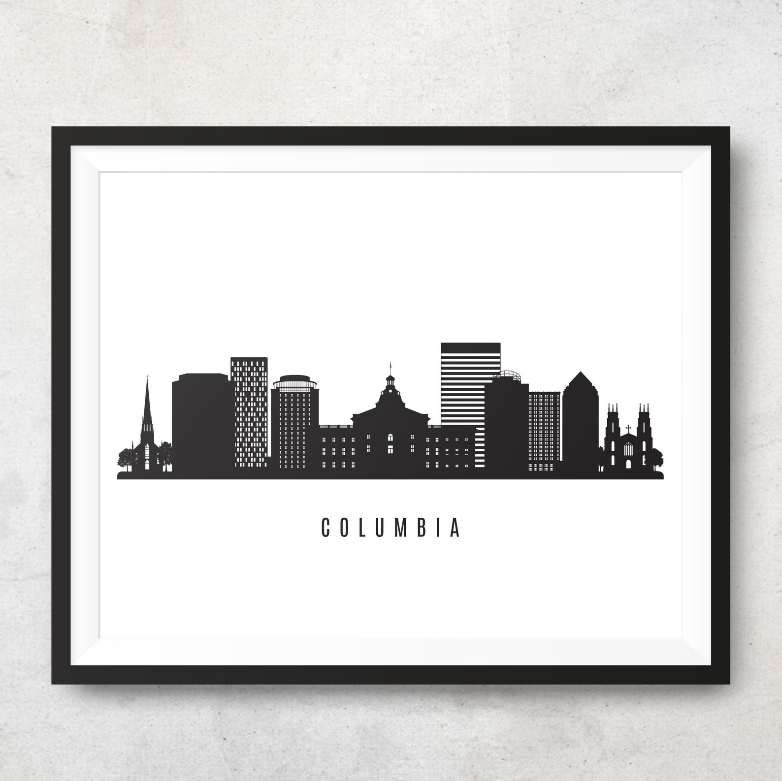 Columbia City Skyline Printable Columbia South Carolina | Etsy
