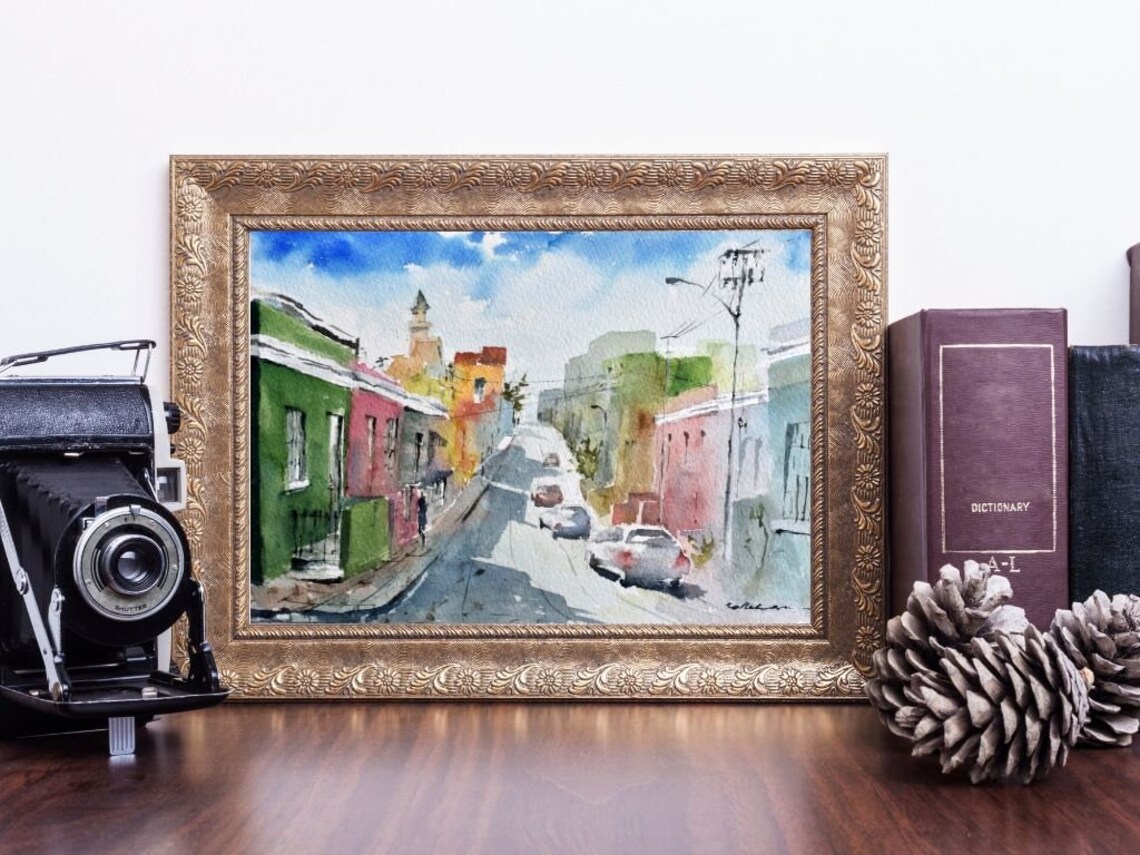 Cape Town Painting South Africa Wall Art Watercolor Painting | Etsy