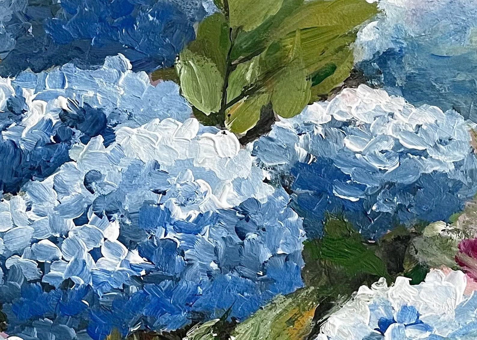 Blue Hydrangeas Acrylic Painting Wall Art Home Decor for - Etsy