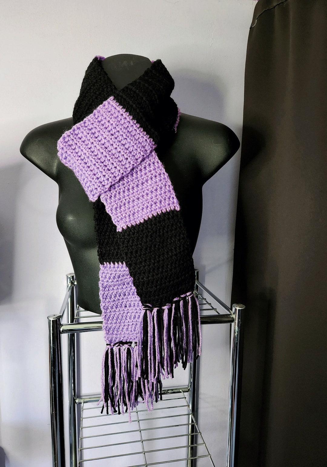 Meteor Black and Purple Pastel Goth Scarf - Etsy