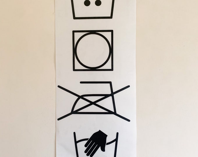 Utility Room Care Symbols Wall Sticker Laundry Room Symbols Wall Decal ...