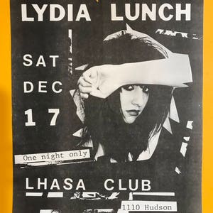 Lydia Lunch Original Flyer 1983 Vintage - Etsy