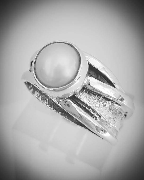 Sterling Silver Pearl Ring Handmade Jewellery Contemporary | Etsy