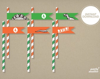 Drinking Straw Wrapper Flag Template INSTANT DOWNLOAD PRINTABLE Make ...