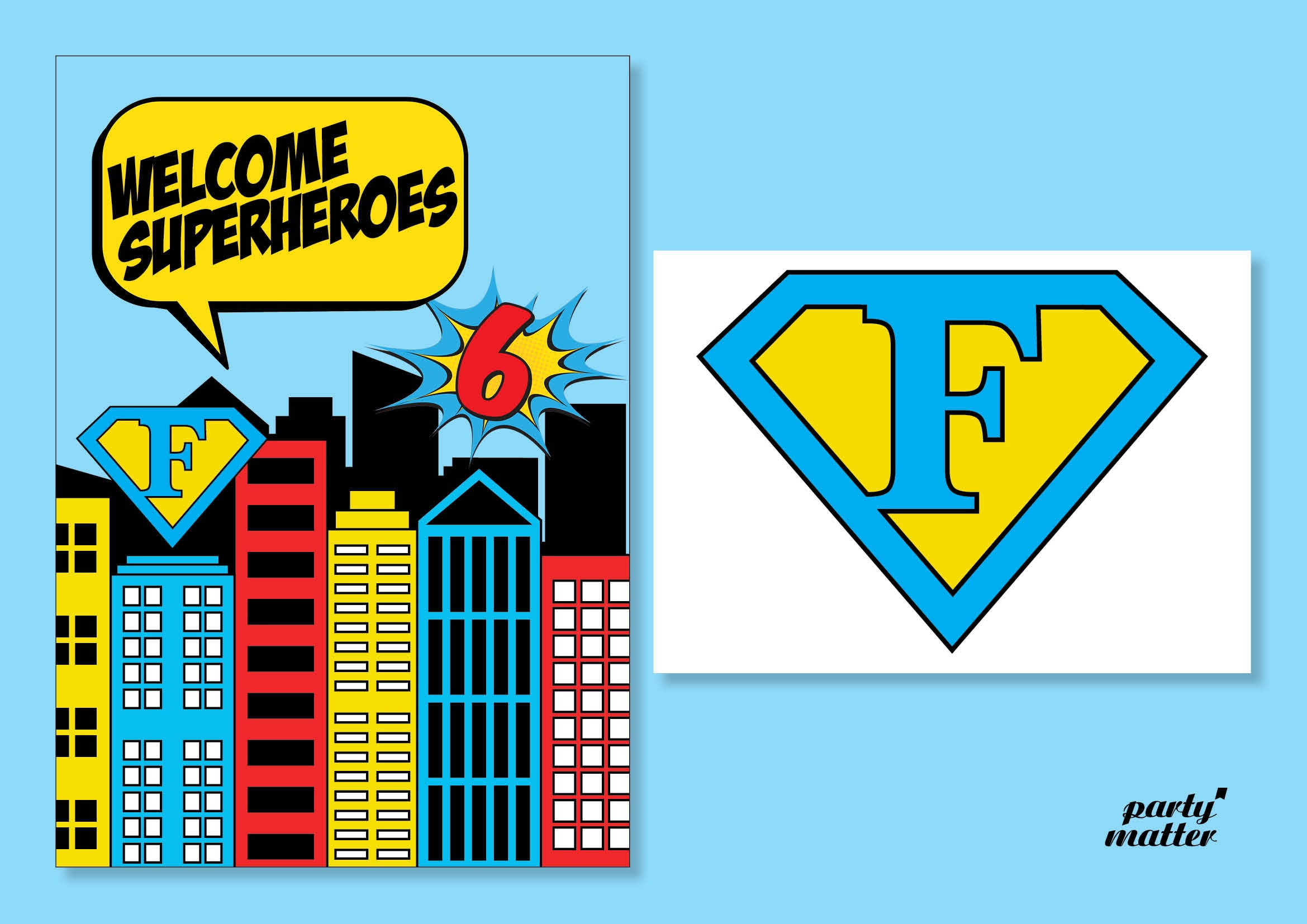 Superhero Party Signs - Etsy