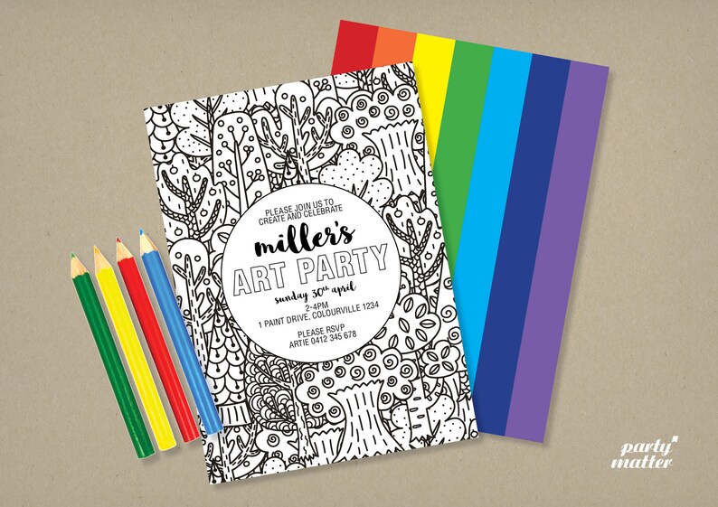 Art Party Invitation - Etsy Australia