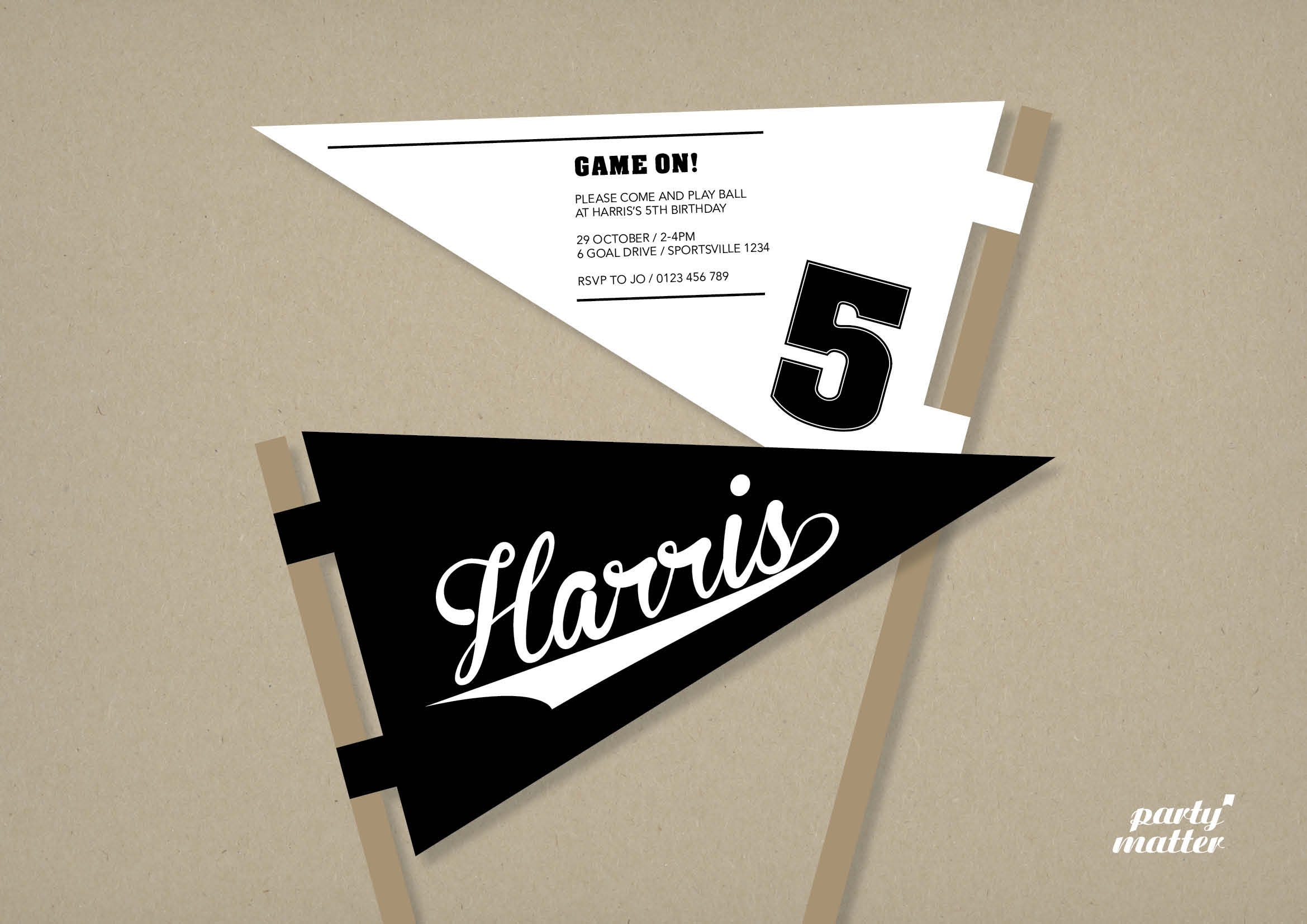 Sports Party Flag Invitation Printable - Etsy Australia