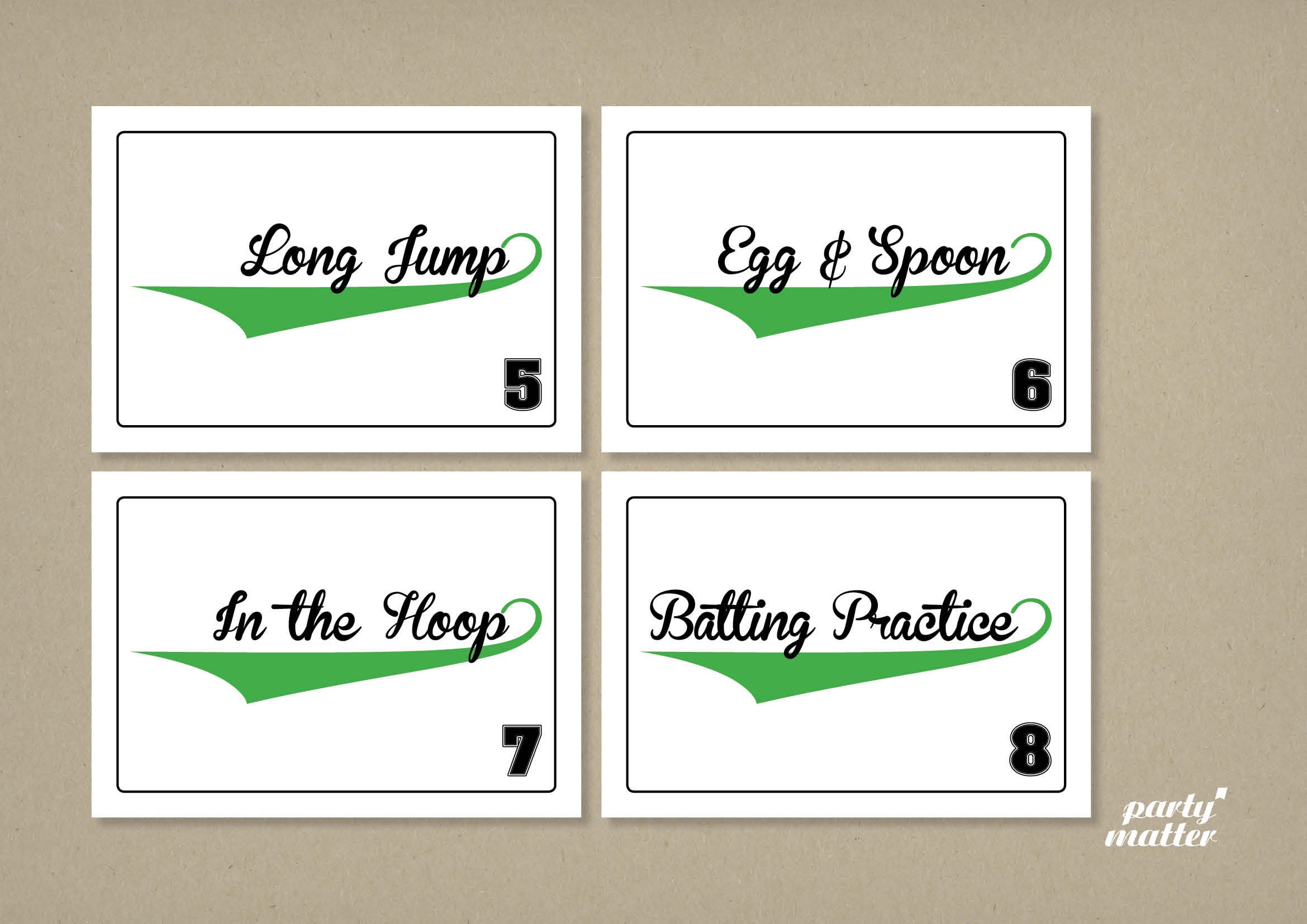 Sport Party Activity/game Signs - Etsy