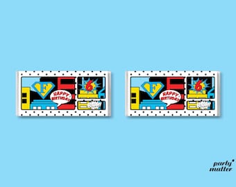 Superhero Candy Bar Wrappers - Superhero Favor, Chocolate Labels ...