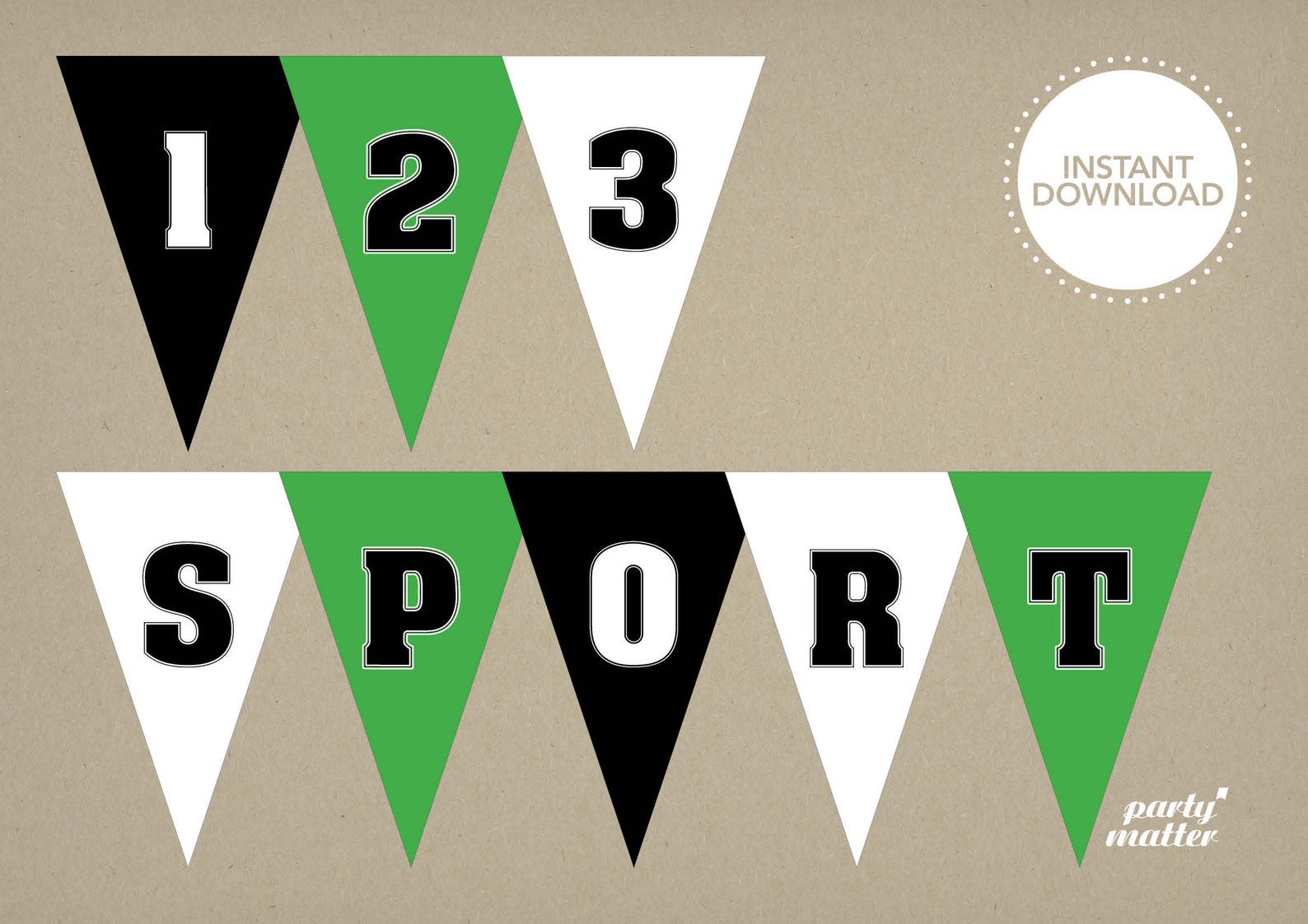 Sport Party Bunting/banner/flags/garland Printable - Etsy