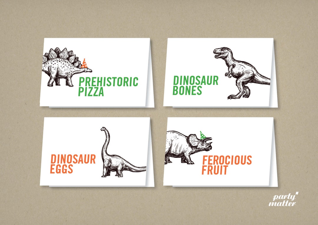 Dinosaur Party Food Tent Cards/labels - Etsy