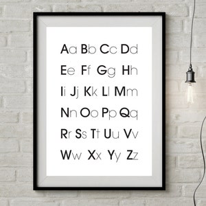 Modern Alphabet Poster Printable : Uppercase and Lowercase - Etsy Australia