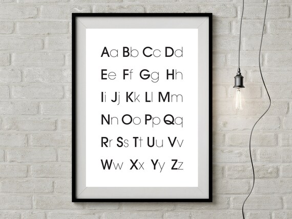 Modern Alphabet Poster Printable : Uppercase and Lowercase | Etsy