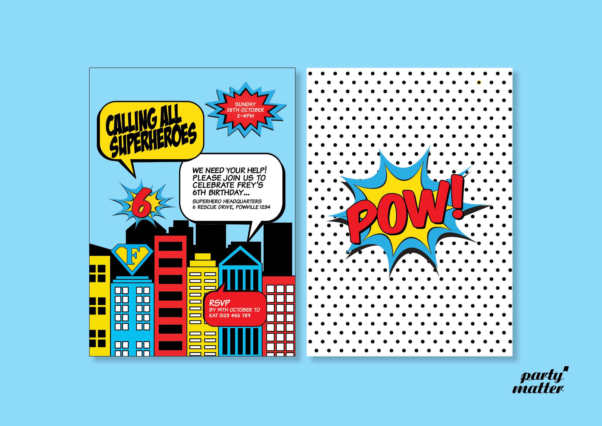 Superhero Party Invitation Vintage Comic Printable - Etsy