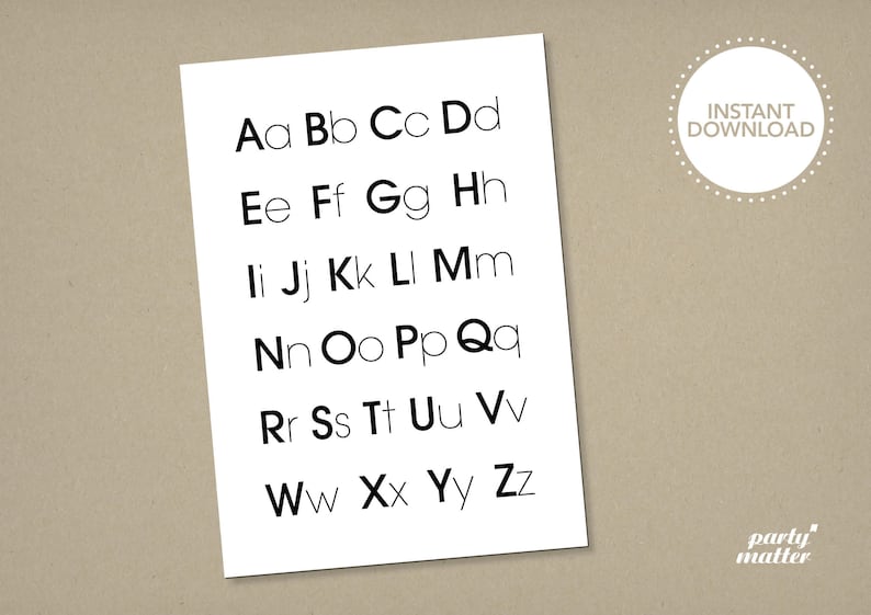 Modern Alphabet Poster Printable : Uppercase and Lowercase - Etsy Australia