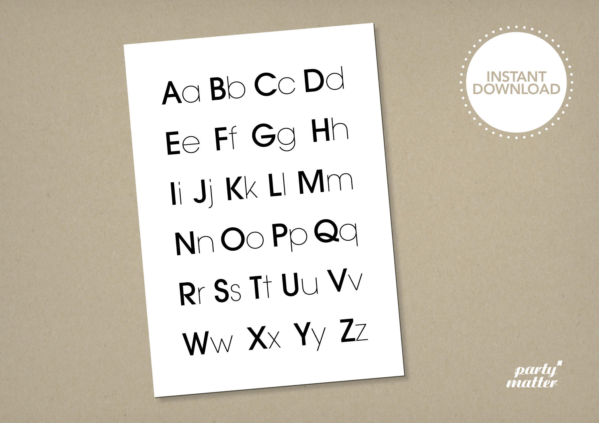 Modern Alphabet Poster Printable : Uppercase and Lowercase - Etsy Australia
