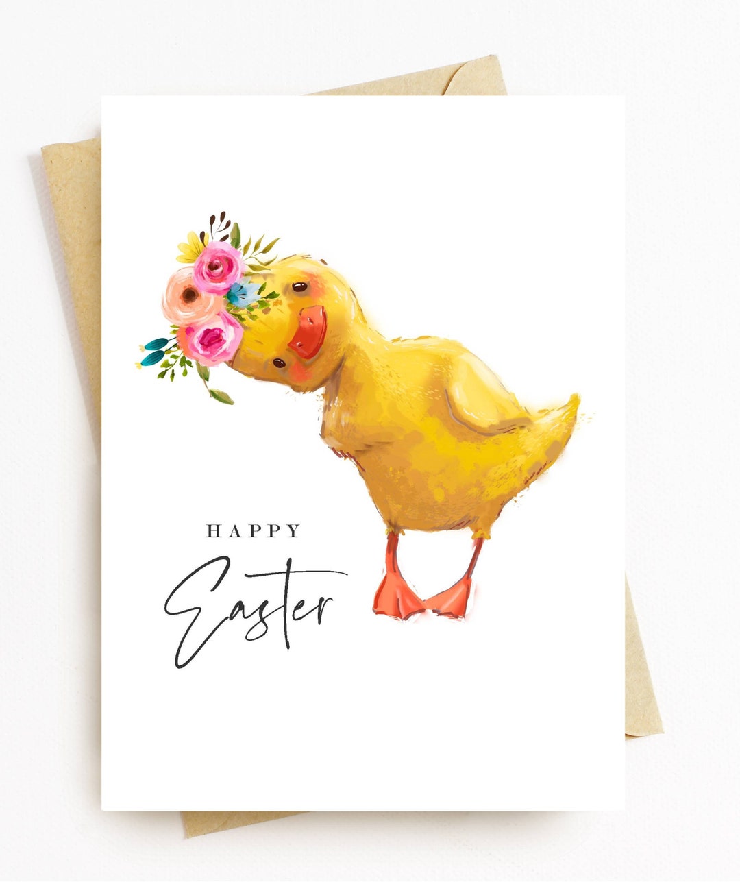 JE340 Happy Easter Card With Cute Chick - Etsy