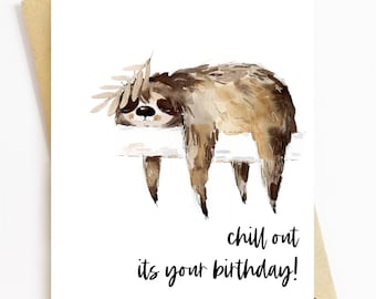 Chill Birthday Card | Etsy