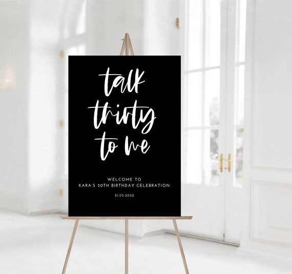 Personalised 30th Birthday Sign Talk Thirty to Me Welcome - Etsy