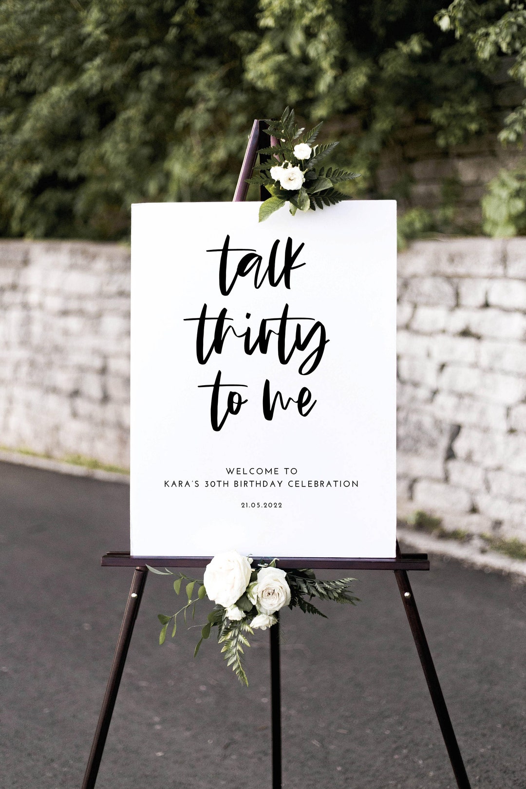 Personalised 30th Birthday Sign - Talk Thirty to Me - Welcome Sign ...