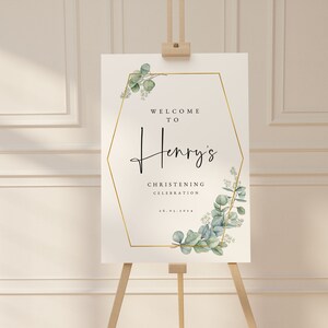 Christening/baptism Welcome Sign Template - Instant Download - Editable ...