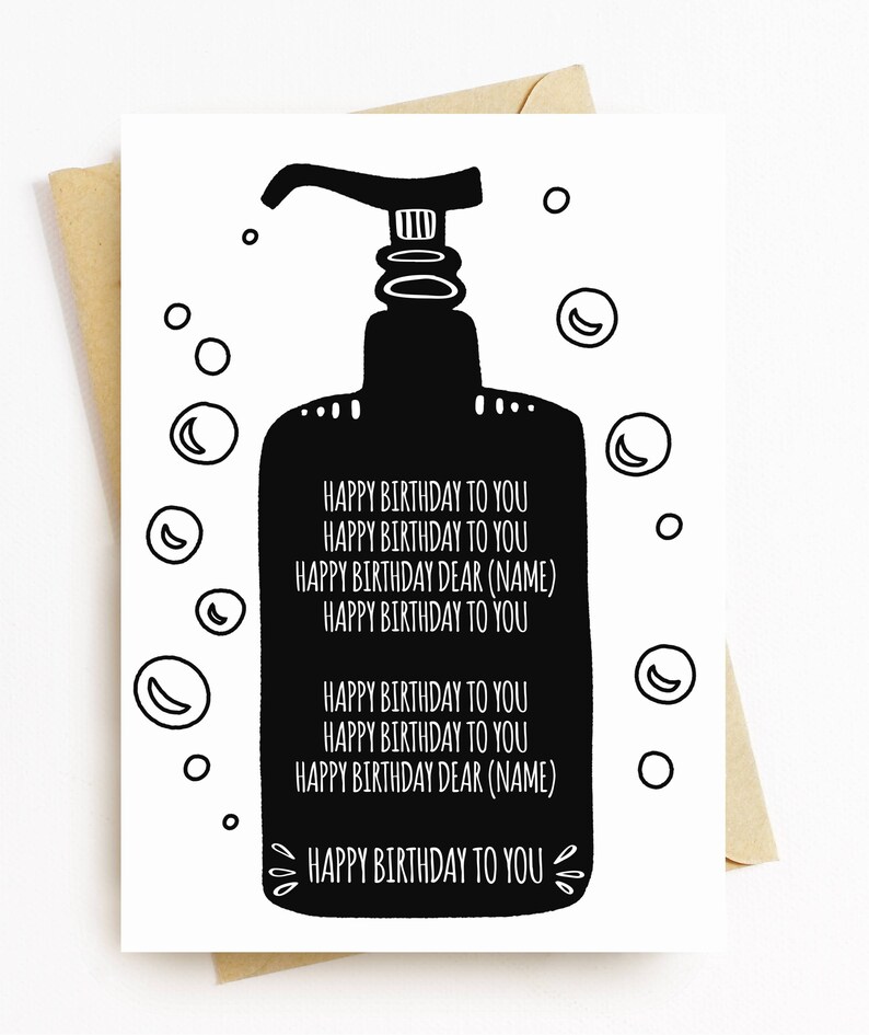Personalised Card Happy Birthday Wash Your Hands | Etsy