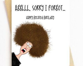Funny Belated Card | Etsy