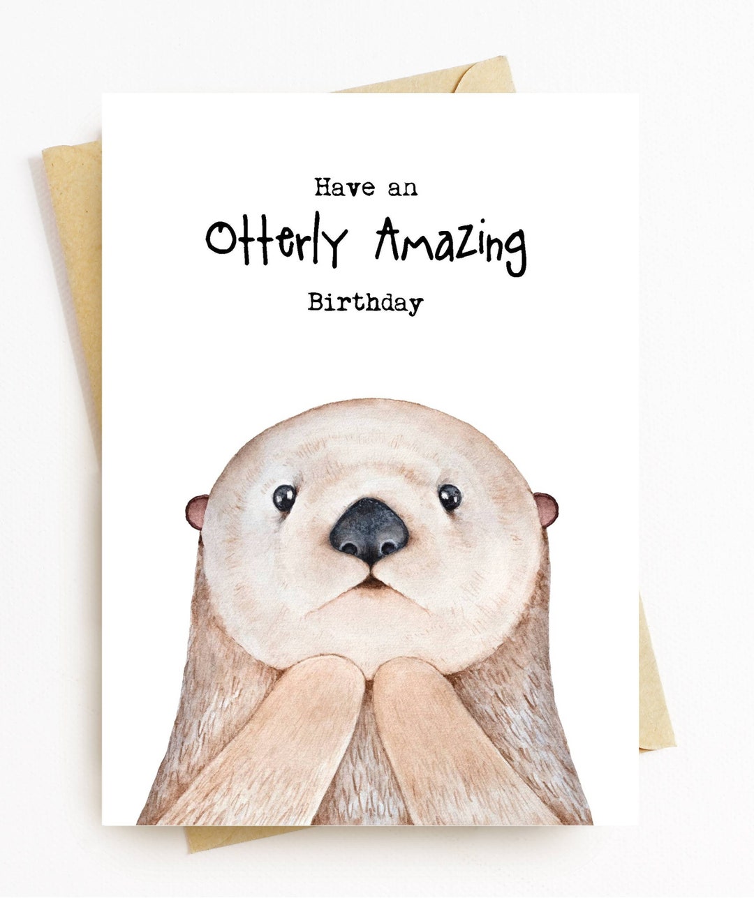JE387 Cute Otter - Birthday Card - Have an Otterly Amazing Birthday - Etsy